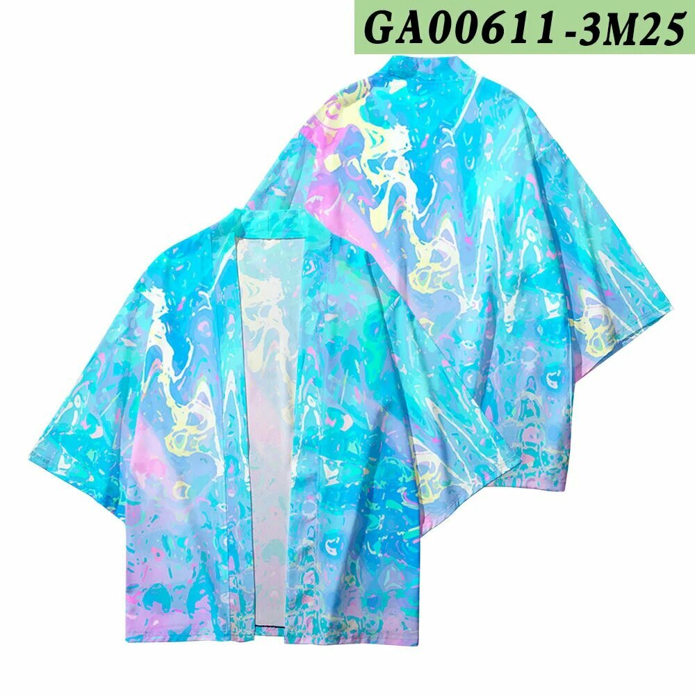 Женское/мужское хаори bebovizi фиолетовое/синее/оранжевое 6XL, GA00611-tops