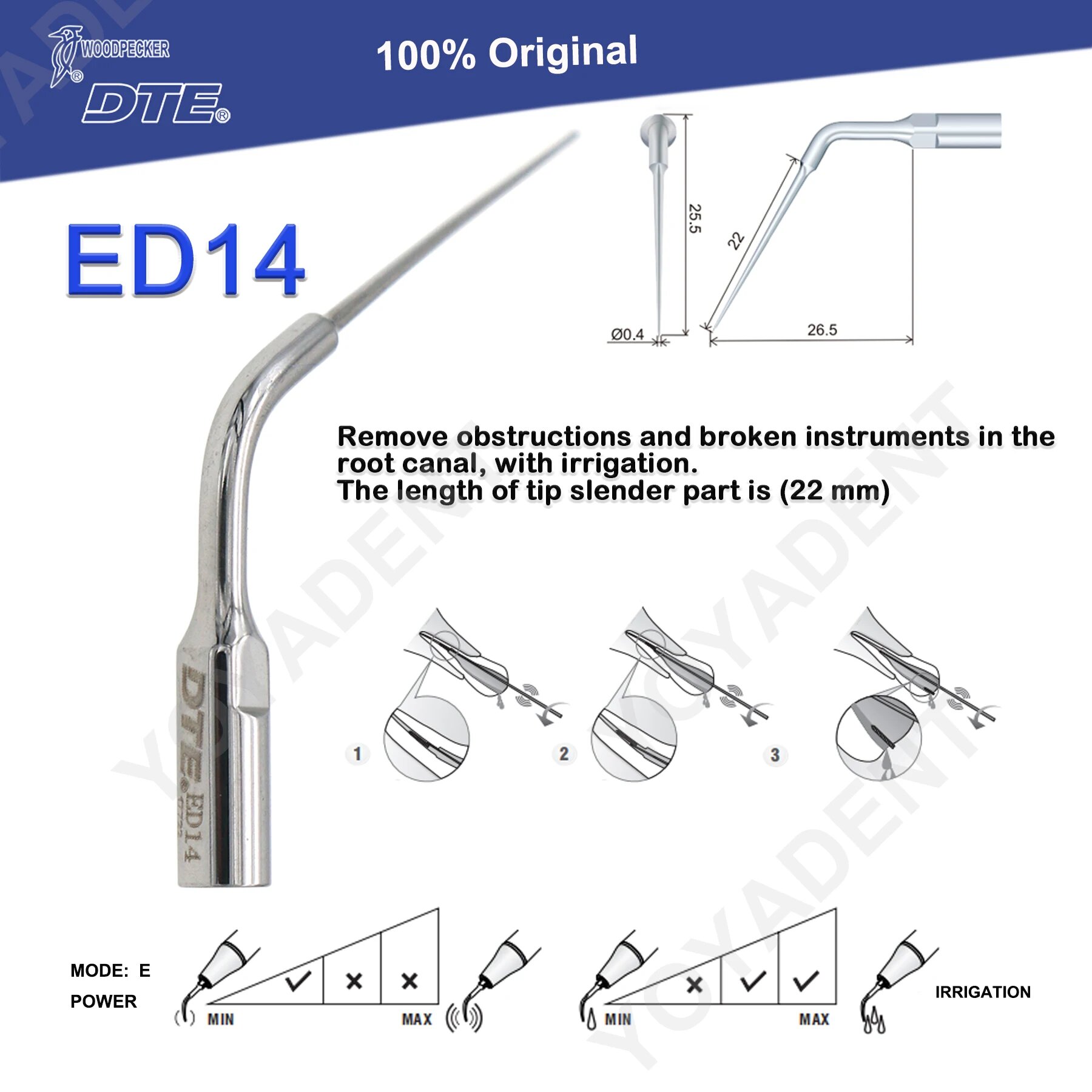 Насадки Woodpecker DTE ED-Series для ультразвукового скалера ED14