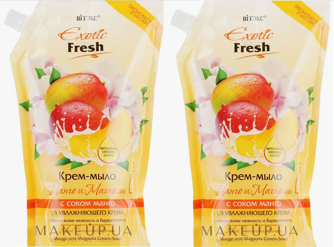 Крем-мыло Витэкс, манго и магнолия, 750 мл, 2 шт.