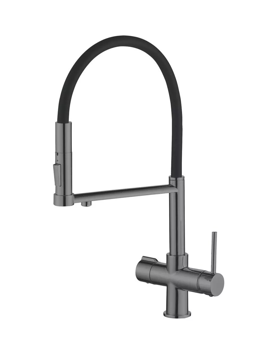 Смеситель для кухни с гибким изливом с фильтром на магните