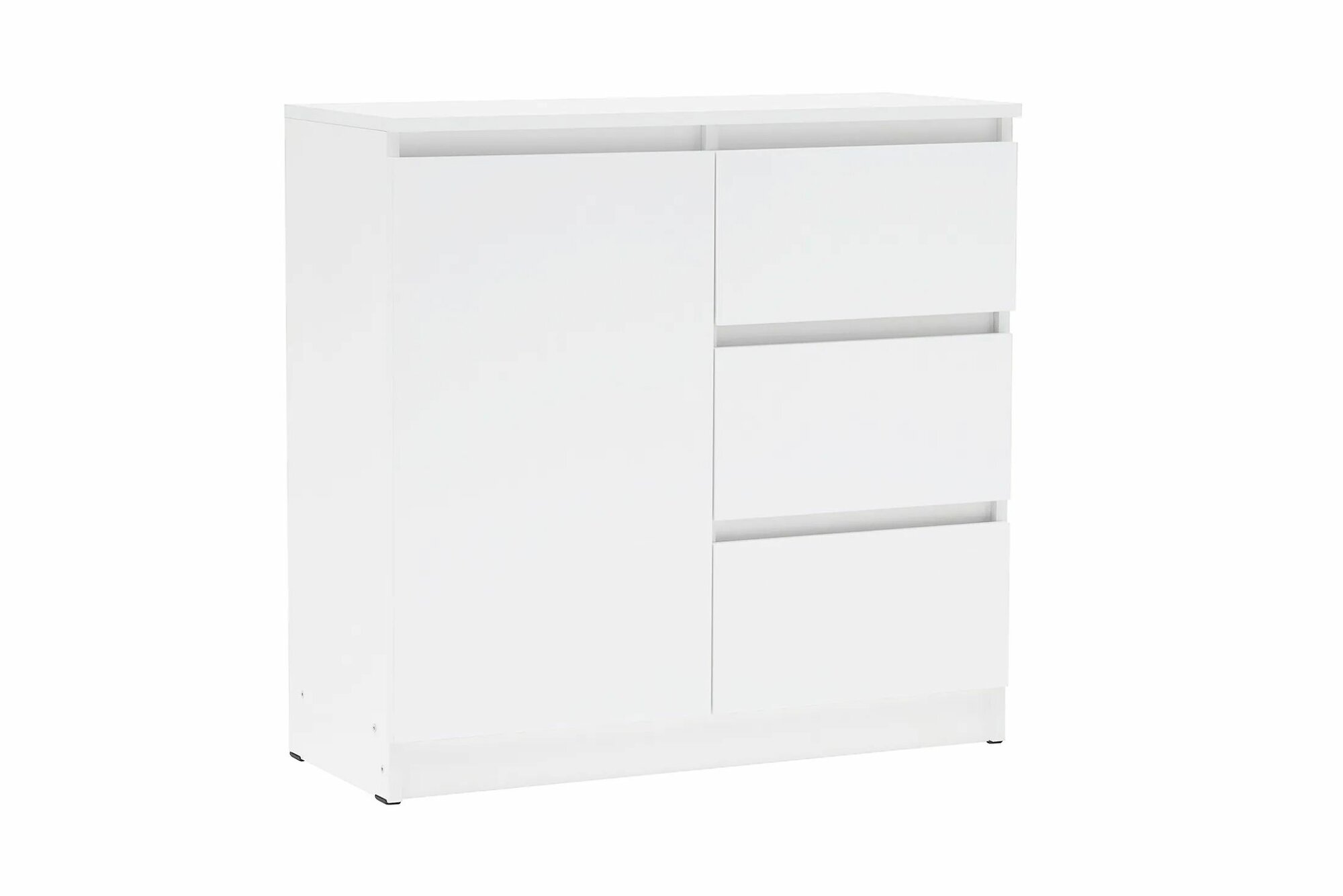 Комод Челси 800 3 ящика 1 дверь Белый глянец/Белый