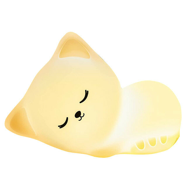 Светильник ночник старт 7LED Котенок 3хААА 1Вт силикон