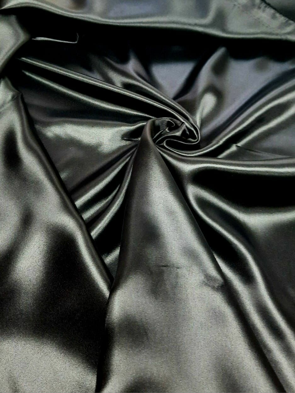 Подкладочный атлас, чёрный