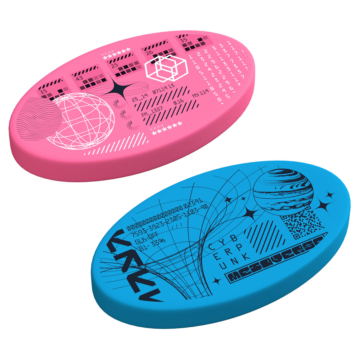 Комплект 36 шт, Ластик Berlingo "Future Tech", овальный, термопластичная резина, 50*28*7мм, ассорти