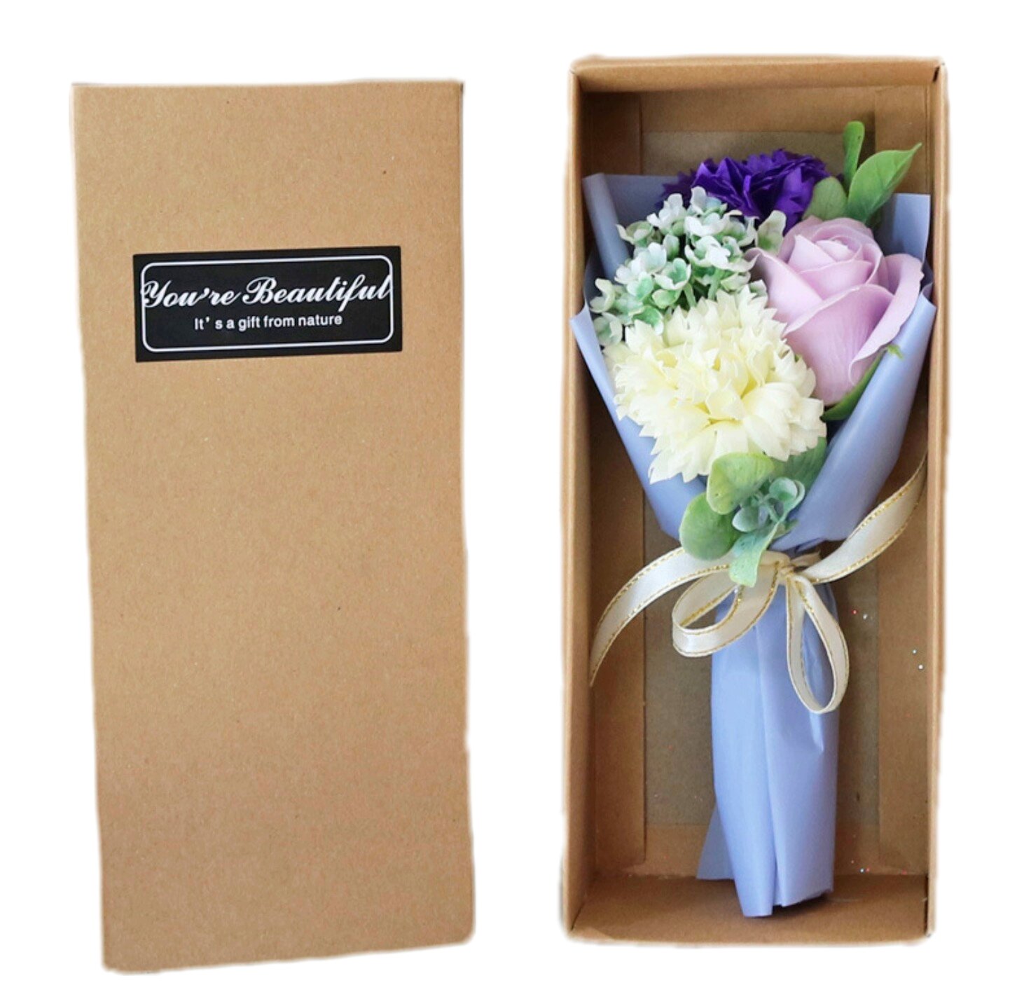 Букет из мыльных цветов MyPads УХ-36 в подарок на день матери учителя воспитателя на День рождения 8 Марта (голубой)