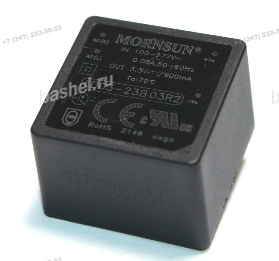 3.3V, 3W, 0.90A LD03-23B03R2, Модуль питания сетевой (блок питания под пайку), на плату, компактный, MORNSUN