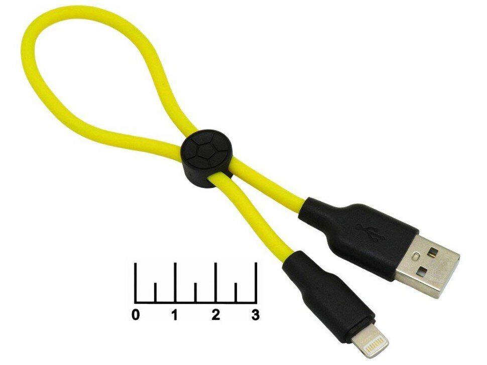 Переходник Lightning штекер/USB A штекер 25см silicon (синий, желтый) Hoco X21 Plus