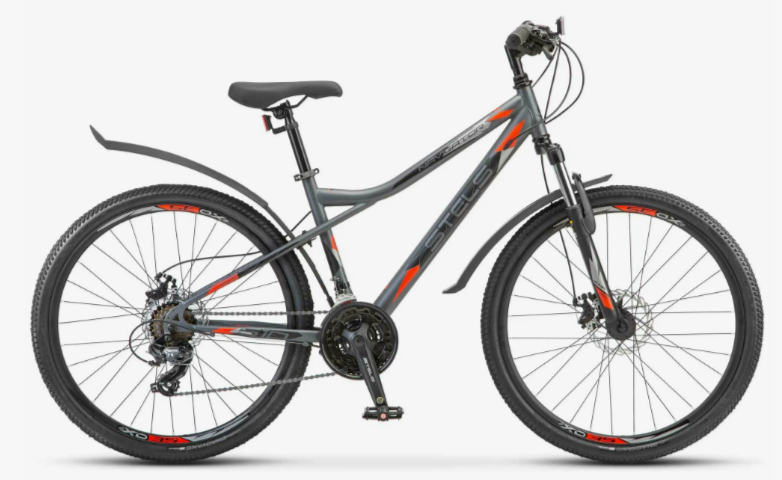 Велосипед Stels NAVIGATOR 610 MD 26" Рост 16" серый/красный Алюминий 21ск