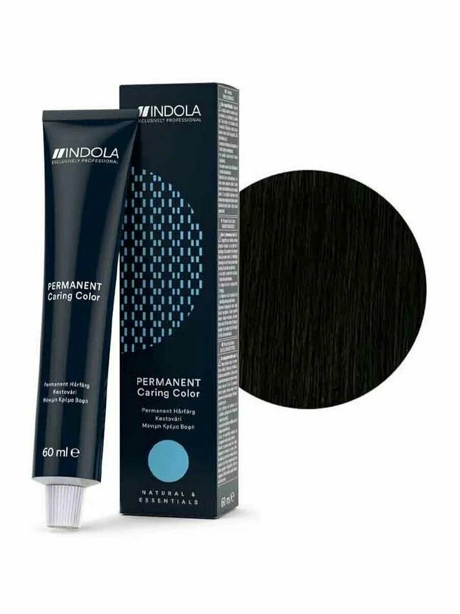 Indola Natural & Essentials 1.0 Черный натуральный Перманентный крем-краситель для волос 60мл