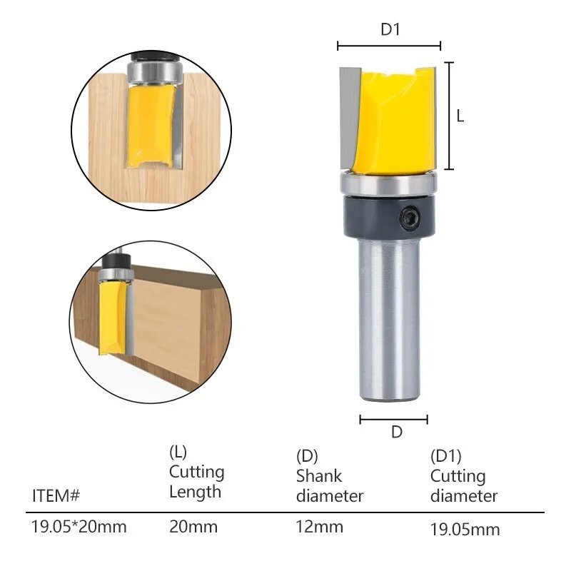 Фреза XCAN с хвостовиком 12 мм, Концевая фреза, Концевая фреза 19.05x20mm