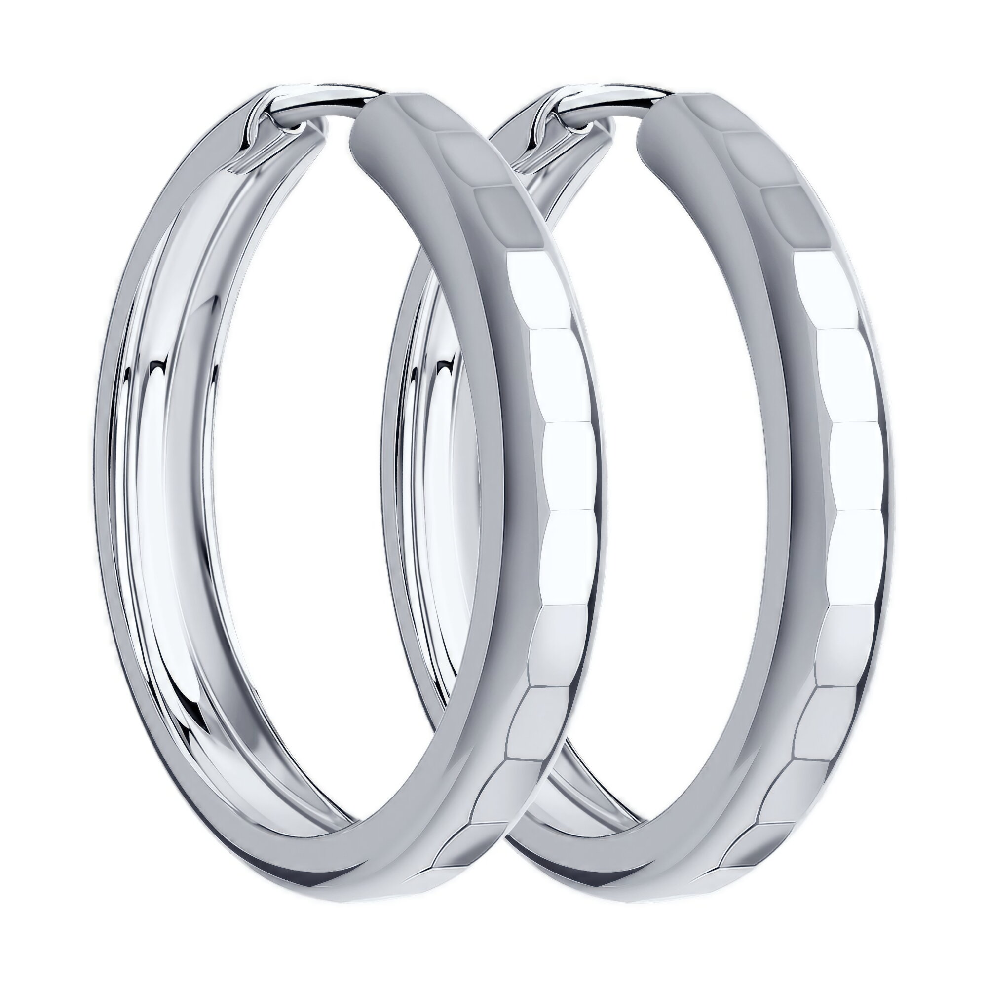 Серьги конго, серебро, 925 проба, родирование