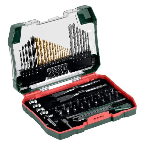 Набор бит и сверл METABO 626707000, по металлу/камню/дереву, шестигранный (1/4HEX - С), 55шт