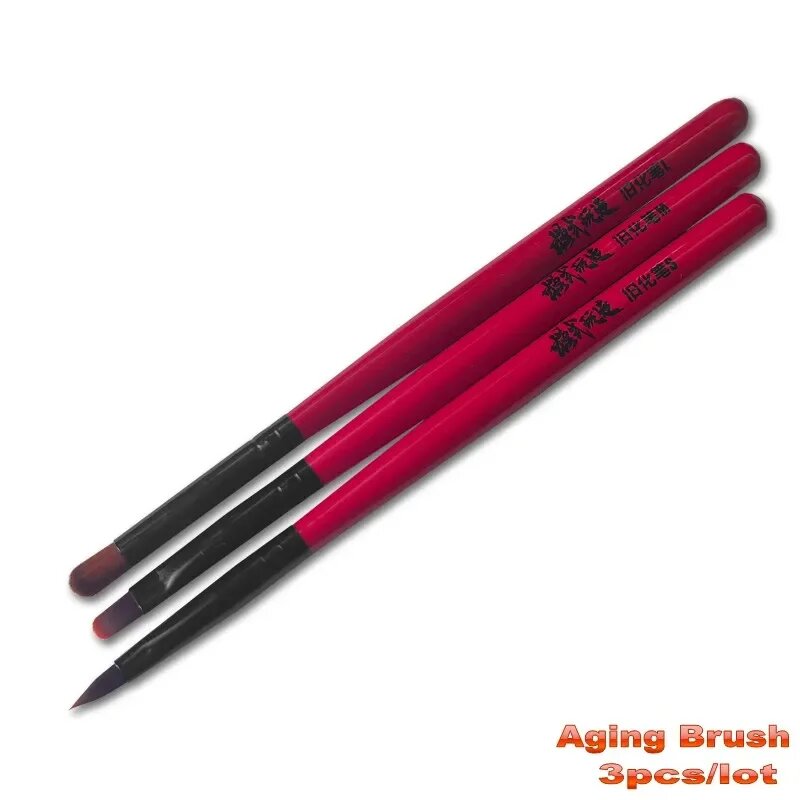 Наборы кистей для моделирования MSWZ MS063 Бордовый, aging brush 3pcs set