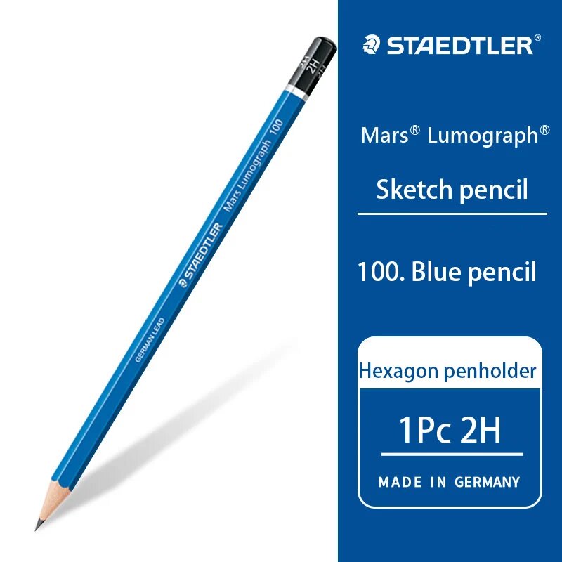 STAEDTLER Mars Lumograph 100, синий, 2H