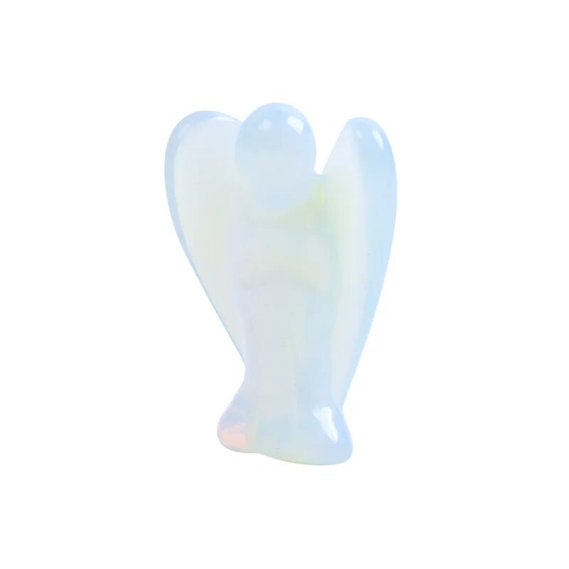 Миниатюрная Фигурка Ангела Ручной Работы Из Драгоценного Камня, Натурального Опалита С Кристаллами, Для Декора Дома, Медитации