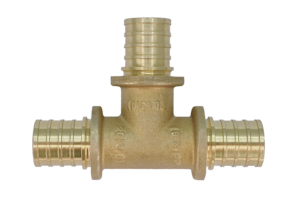 Millennium Тройник аксиальный 16?2,2 мм для труб из сшитого полиэтилена PEX-A / PEX-B — латунный фитинг для систем водоснабжения и отопления TSPR1616