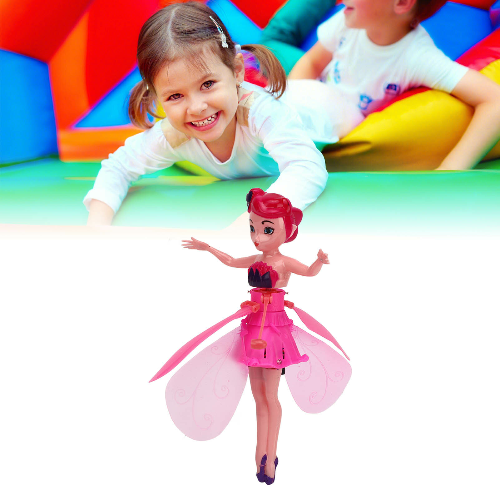 Летающая фея принцесса кукла светящаяся распознающая жесты USB перезаряжаемая небесная танцовщица летающие куклы для девочек розовый