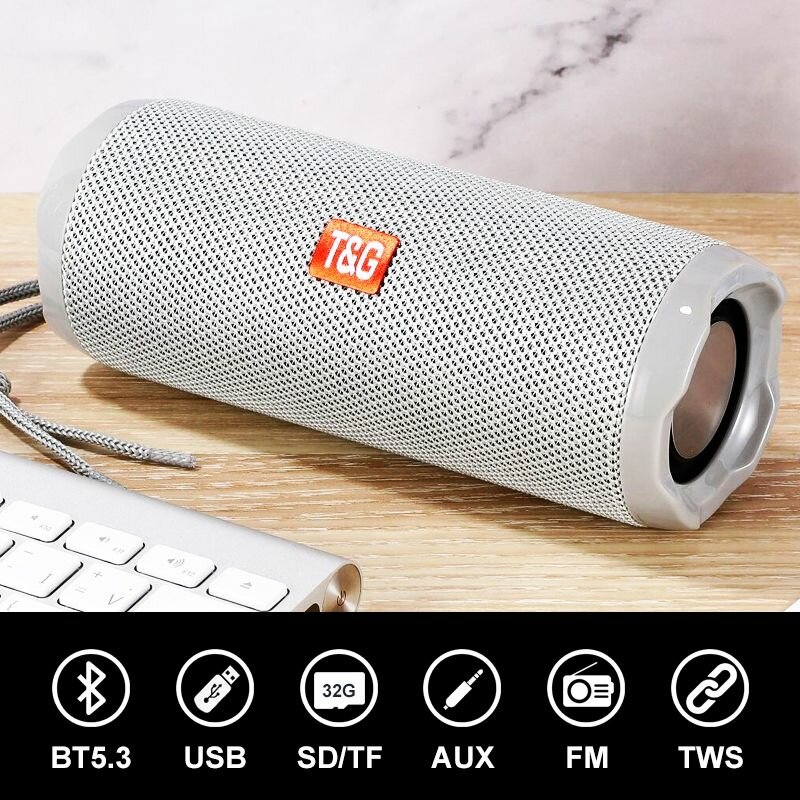 Портативная колонка, беспроводной бас-сабвуфер, водонепроницаемая наружная акустика, бумбокс, AUX TF USB стерео громкоговоритель, музыкальная шкатулка