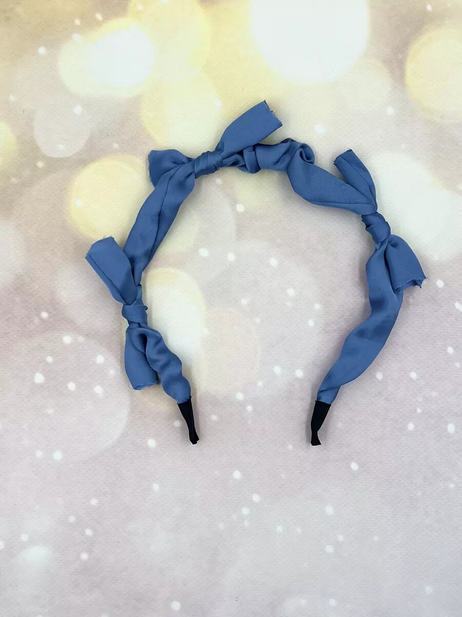 Ободок для волос женский детский с атласными бантиками