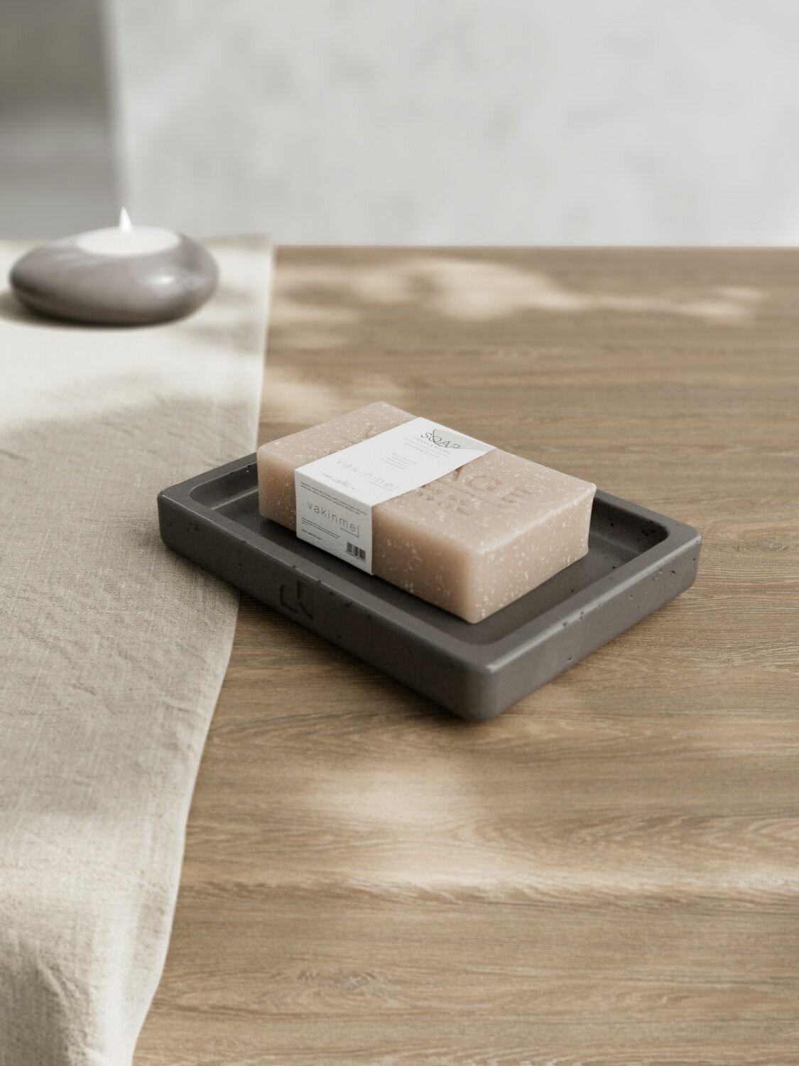 Мыльница для ванной комнаты и кухни, декоративная подставка для мыла Oxford темно-серая глянцевая.