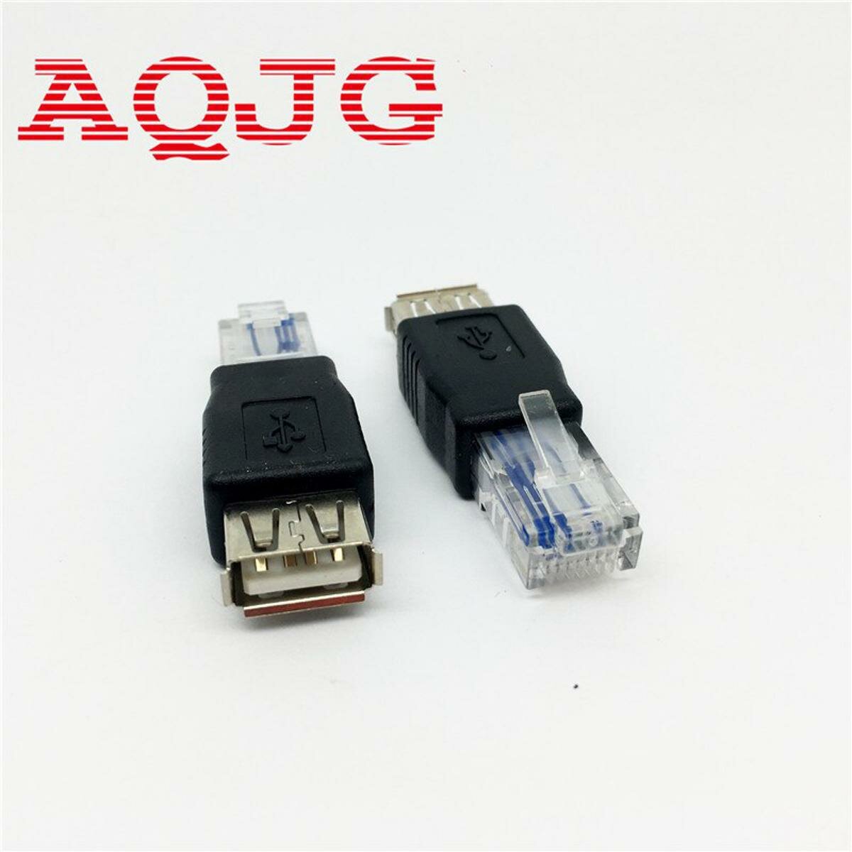 PC Crystal Head RJ45 Male to USB 2.0 AF A Female Адаптер Разъем Сетевой кабель для ноутбука LAN Конвертер Ethernet Trans