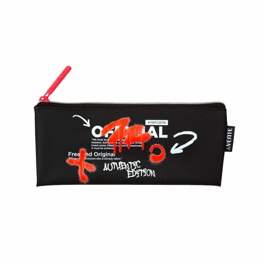 Пенал-косметичка на молнии deVente "Label.The X Graffiti", 1 отделение, силиконовый, 215*90 мм