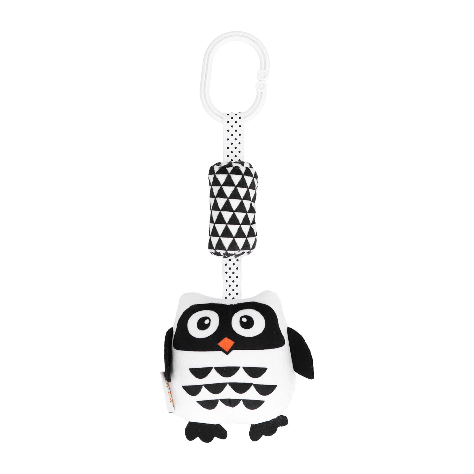 Owl Shaped Baby Hanging Rattle Black White Plush Stuffed Stroller ToyOwl