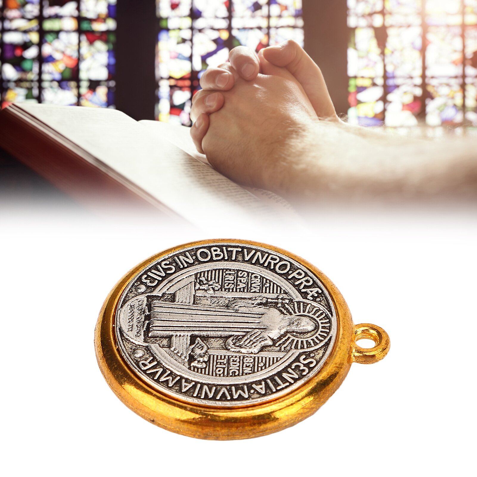 Медаль Святого Бенедикта из нержавеющего металла Медаль Святого Бенедикта Подвеска для мужчин и мальчиков Религиозный подарок Католические медали