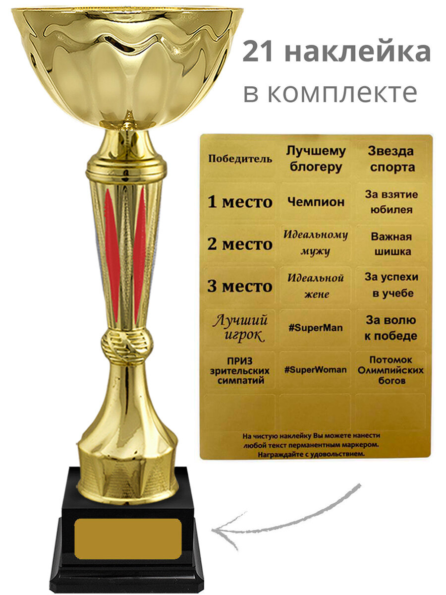 Кубок, награда (наклейки в комплекте), высота 26,5 см. Вариант №79