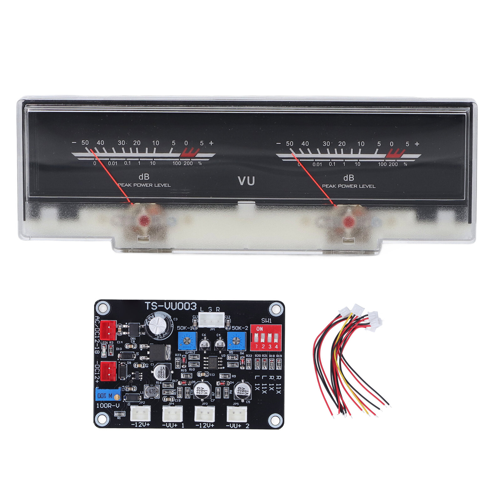 Vu Meter Easy Operate Прочный ABS White Backlit Высокая точность Портативный счетчик VU с водительской доской для домашнего автомобиля DIY