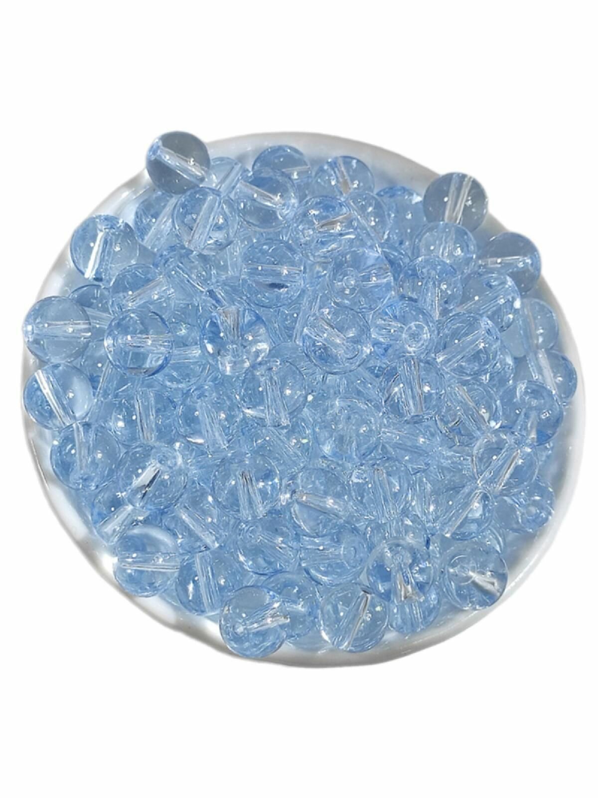 Category95_RU,100 шт, круглые бусины из прозрачного стекла ручной работы-синий