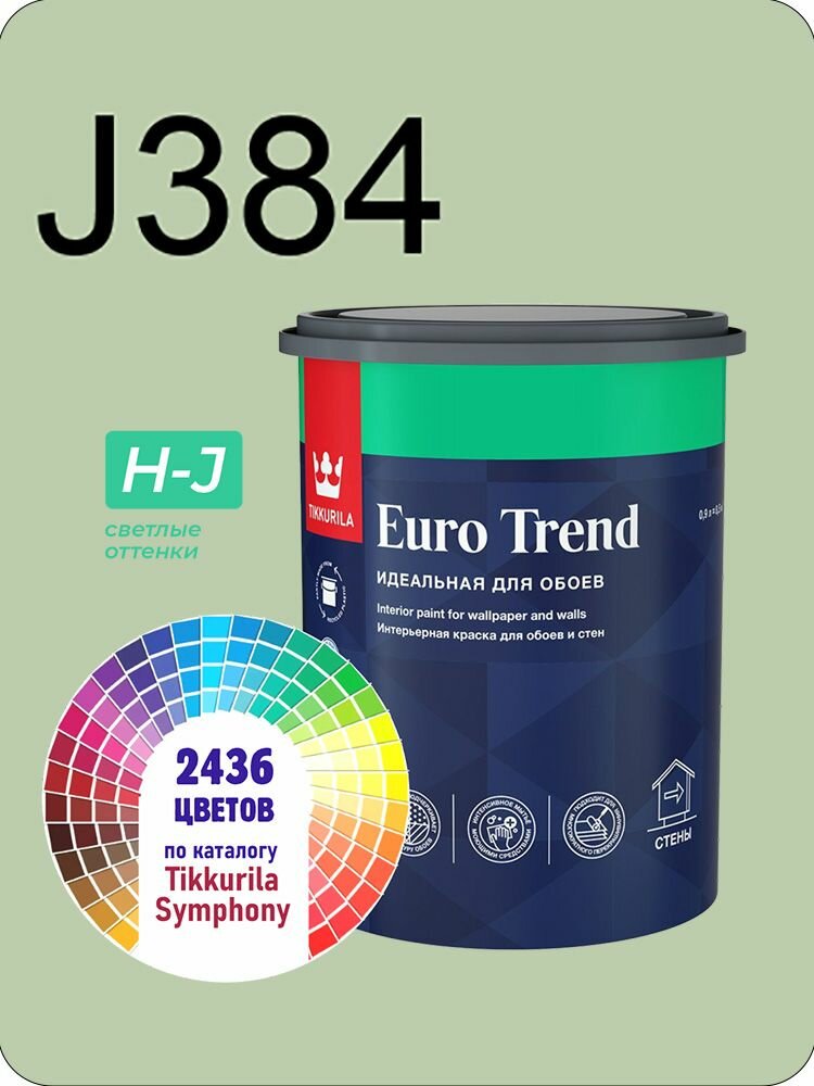 Краска для обоев Tikkurila Euro Trend 0,9л. светлые оттенки J384