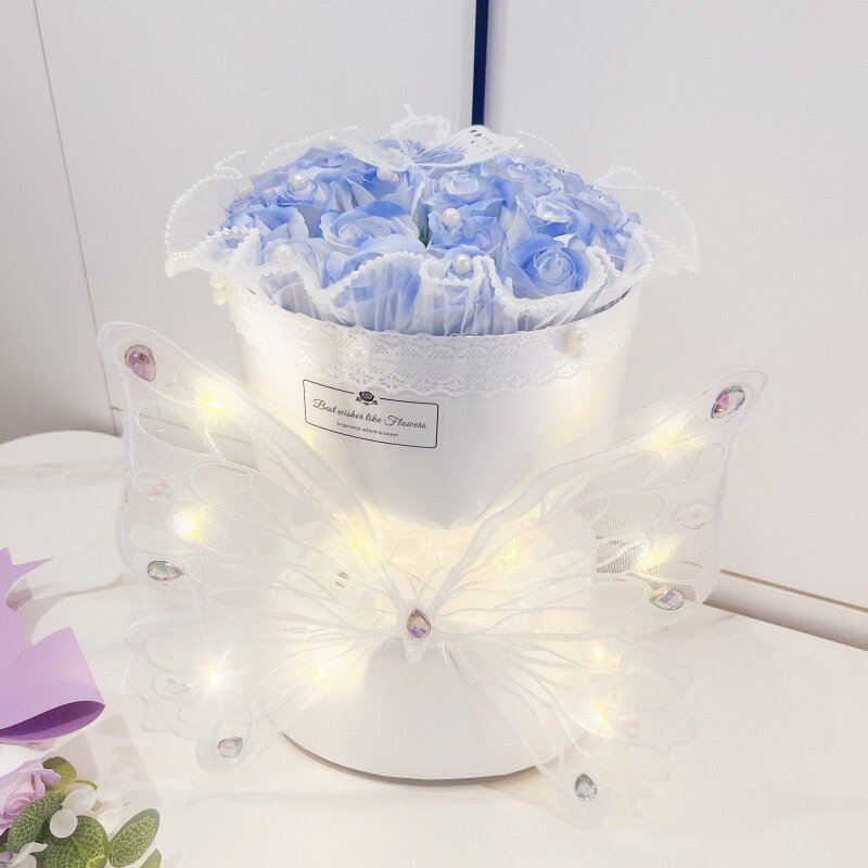 Мыло Sluoyuan "Объемный светящийся бант", роза, с фонариками