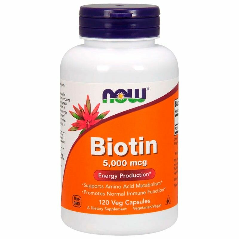 Специальные препараты NOW Biotin 5000 мкг. (120 капс.) M