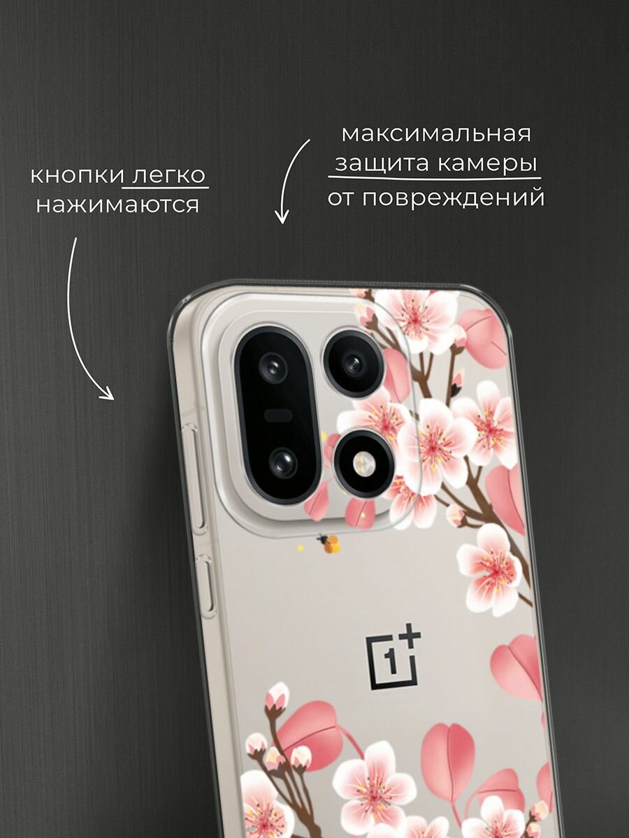 Чехол на OnePlus 15 / Ван Плас 15 с принтом Большая сакура, прозрачный — фото 1