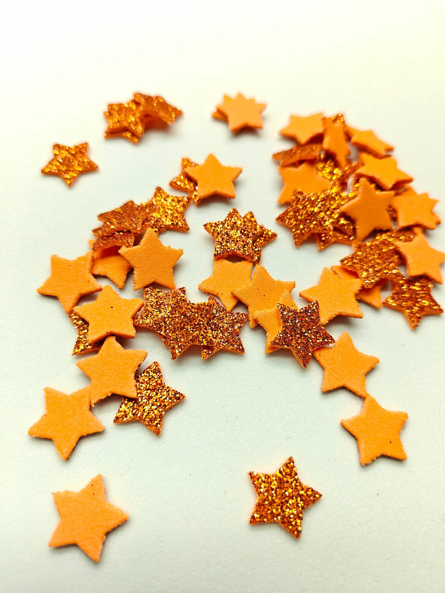 Набор для декорирования, Вырубка, Звёздочки из фоамирана 60 шт оранжевый