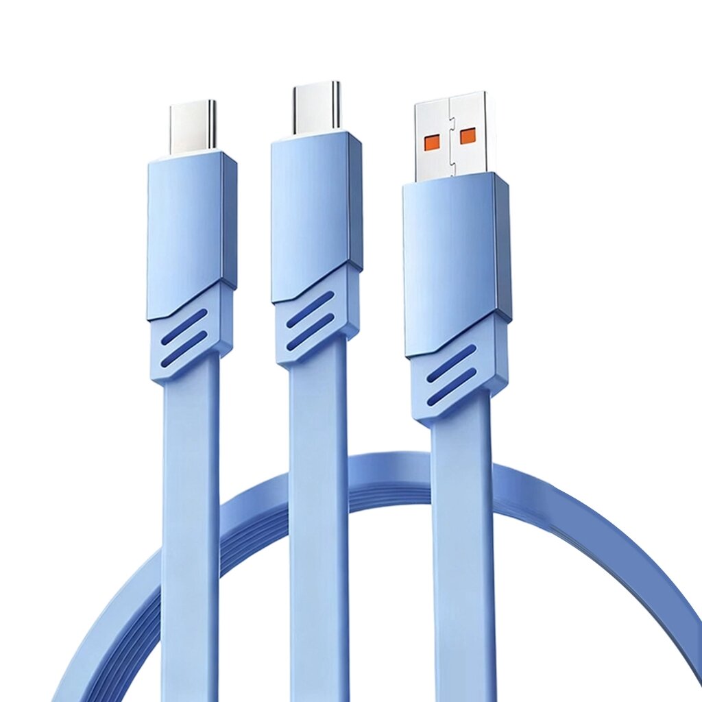 Двойной зарядный кабель USB C 1,5 м Плоская синхронизация питания телефона и планшета