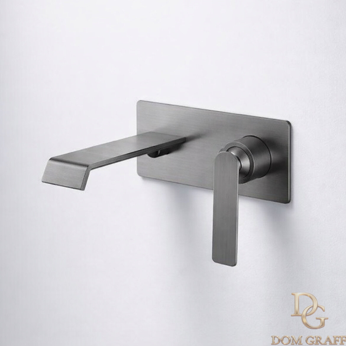 Stream Смеситель для раковины 16,5 см встраиваемый в стену сталь брашированная