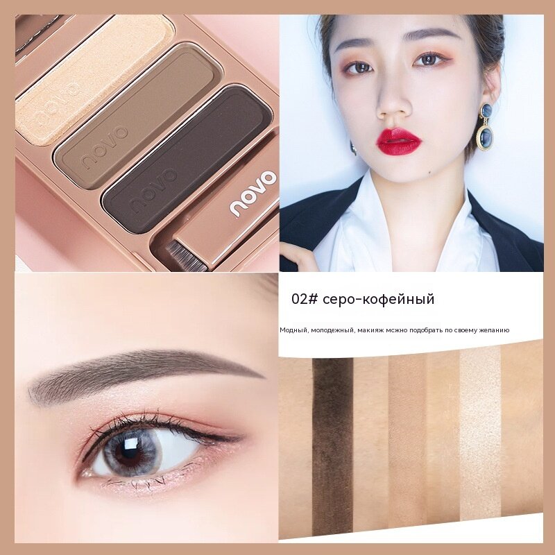Стойкая пудра для бровей Makeup novo natural eyebrow 2# Серый с оттенком серого