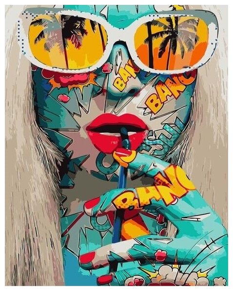 Картина по номерам Colibri Девушка в очках 40х50 см Холст на подрамнике