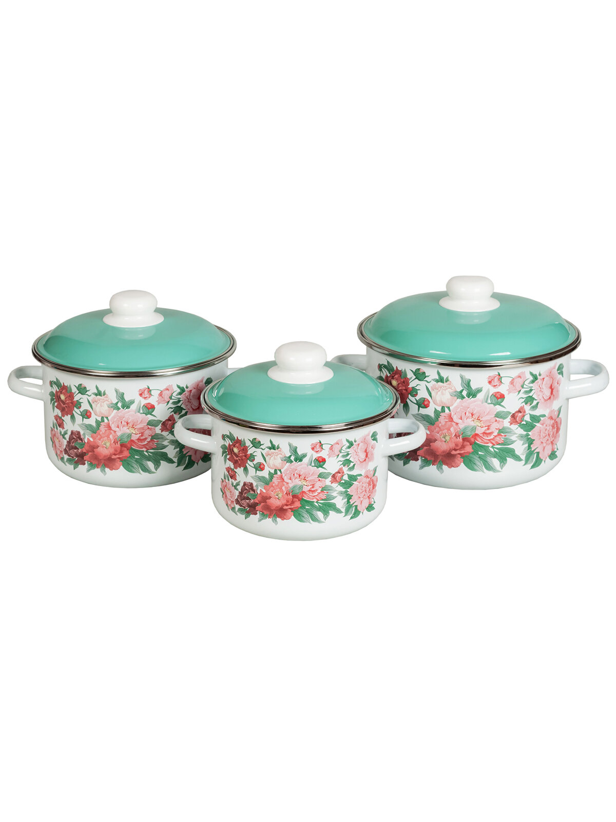 Набор эмалированных кастрюль Армель, 3 шт