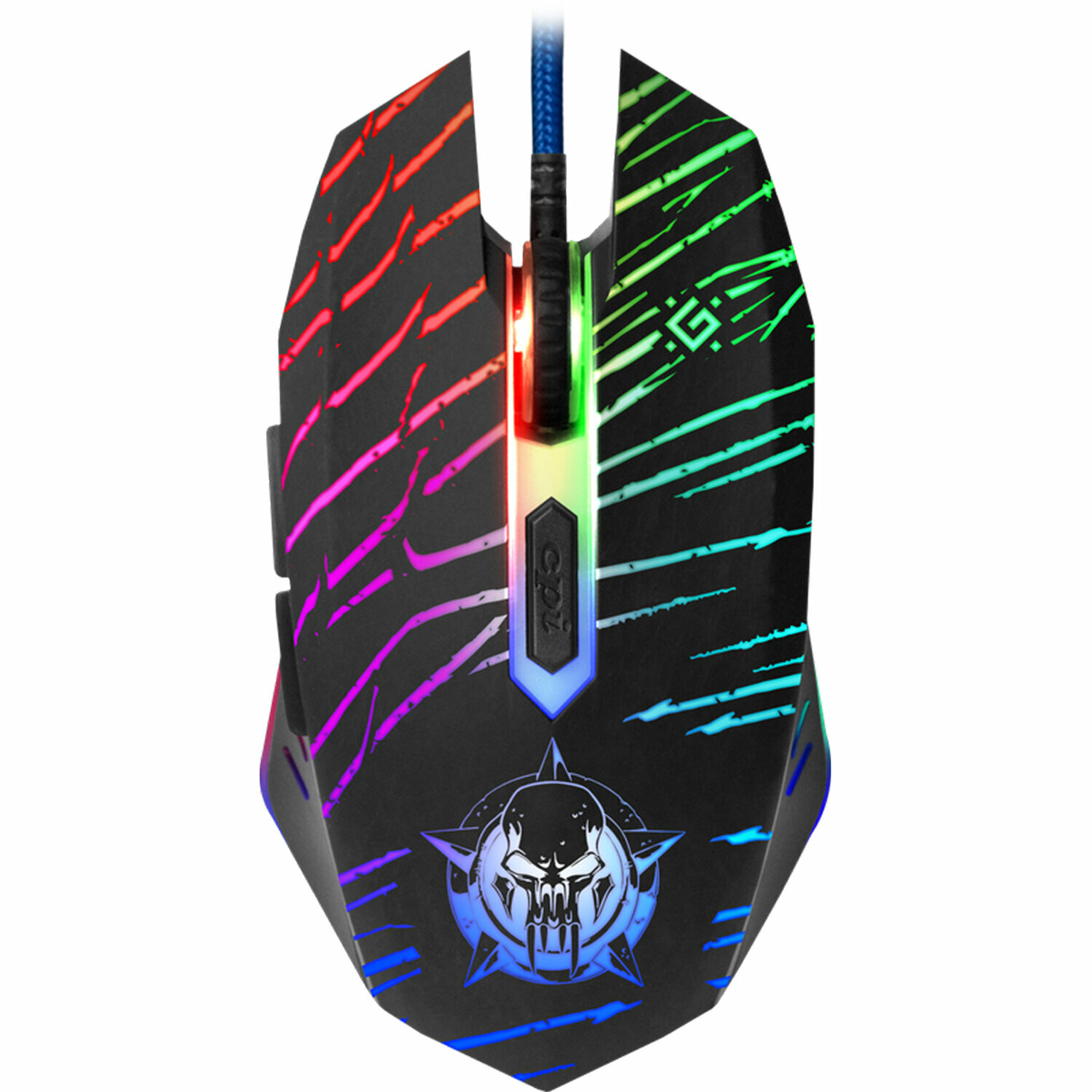 Упаковка 2 шт. Мышь проводная игровая DEFENDER Dark Agent GM-590L, 12800 DPI, USB, 6 кнопок, оптическая, + коврик, черная, 52590