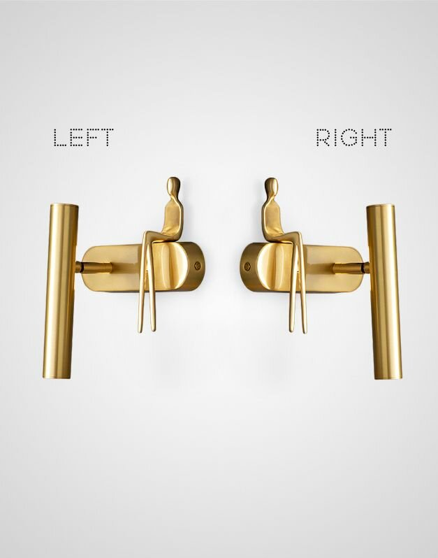 Настенный светильник, парные бра, золото, 2 шт