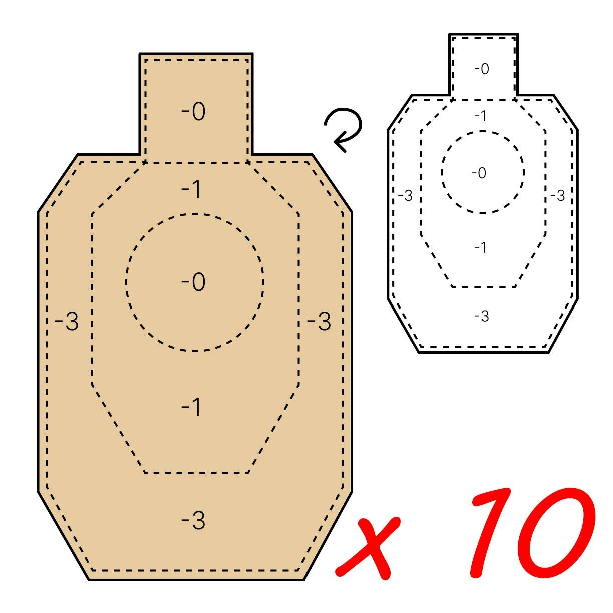 Мишень IDPA метрическая (с белой стороной) 760*460 мм, 10 шт