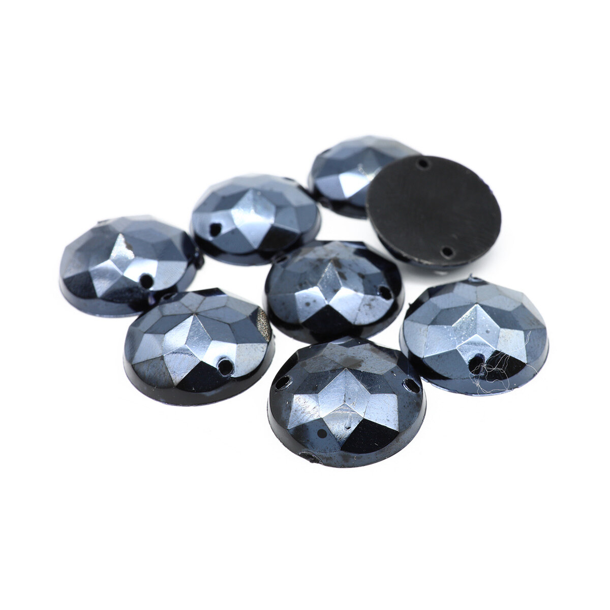 Стразы пришивные, акриловые, 15мм, 8шт/упак (круглые) Astra&Craft (графит АВ)