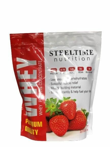 Протеин Steeltime Nutrition Whey 900г Клубника