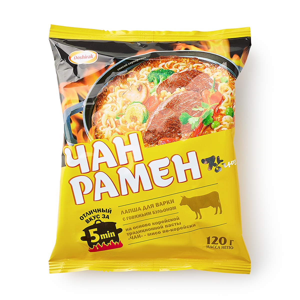 Лапша для варки Doshirak "Чан Рамён", со вкусом говядины, 120 грамм
