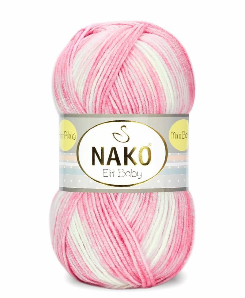 Пряжа Elit Baby mini batik (NAKO), розовый - 32454, 100% акрил антипиллинг, 5 мотков, 100 г, 250 м.