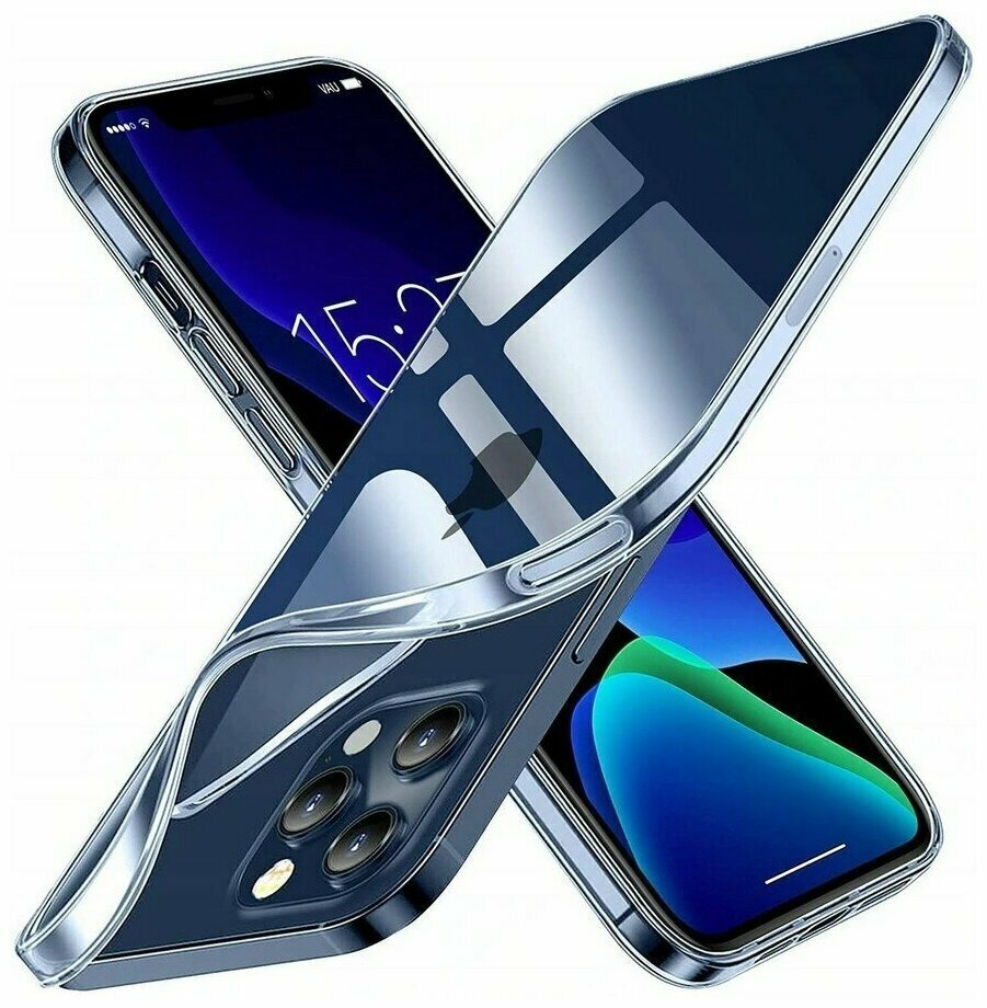 Силиконовая накладка 0.6 мм для Apple iPhone 13 Pro (6.1) прозрачный