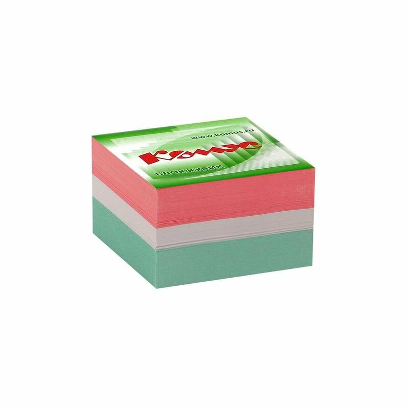 Блок для записей Комус 90x90x50 мм разноцветный плотность 80 г/кв. м, 154936